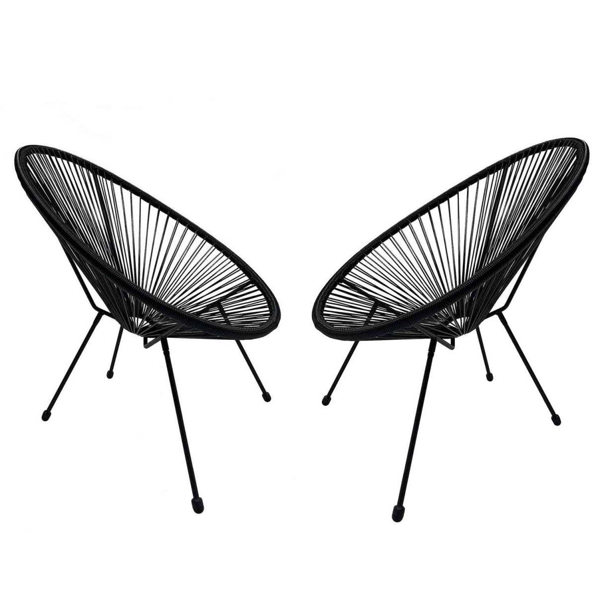 Pack de 2 chaises Acapulco noires | Vente de Meubles Online