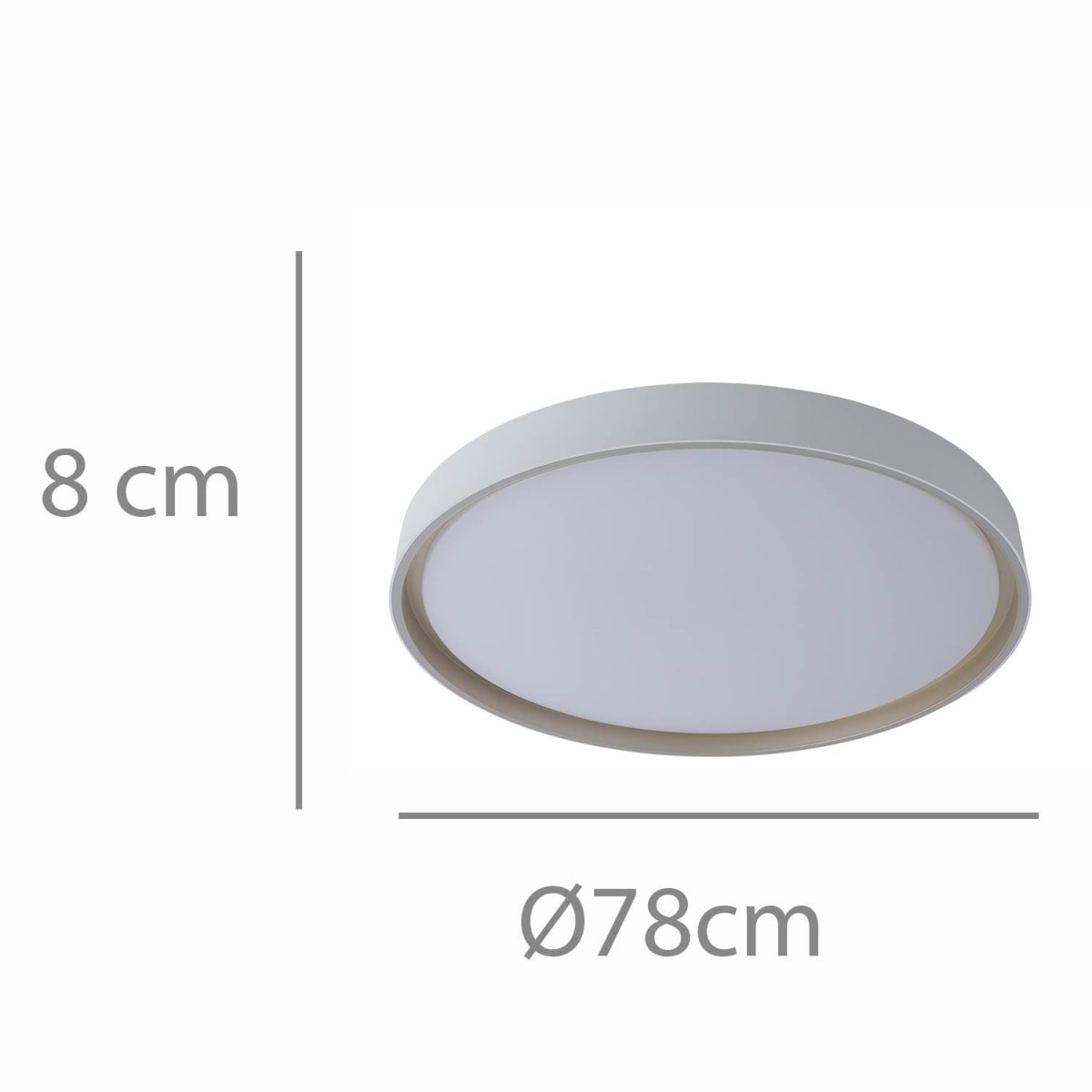 Plafon LED Regulable 106W Ø78Cm color Blanco y Dorado Lorens ...